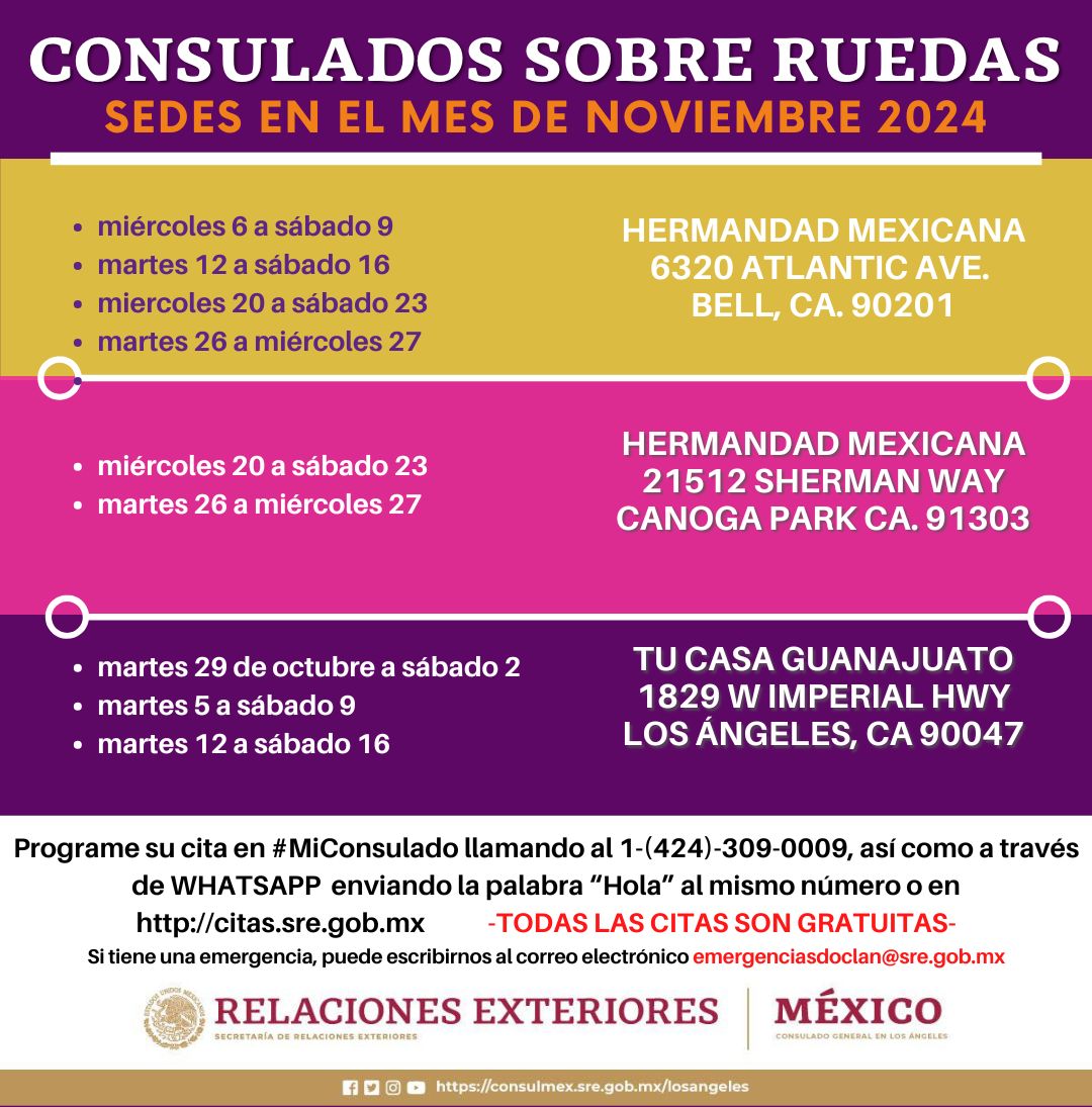 Consulado Mexicano sobre ruedas en Los Angeles – Consulados de Mexico ...